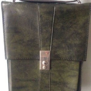 Bags | Vintage Simulated Green Leather Map Document Bag | Poshmark